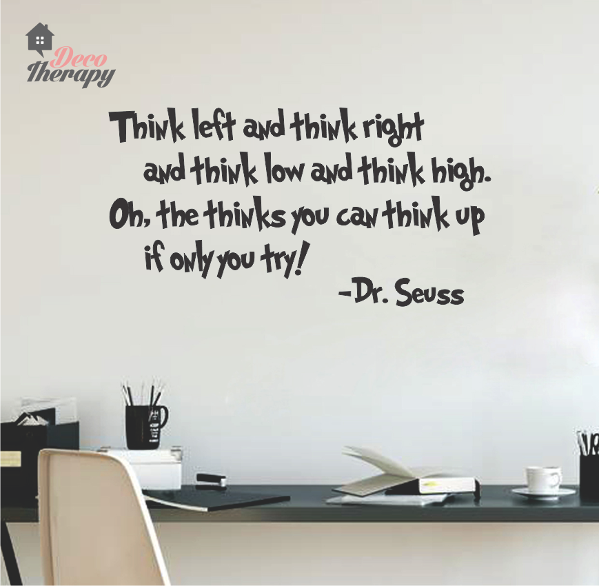 Dr Seuss Think Left Think Right Wall Sticker – Decotherapy Home Decors