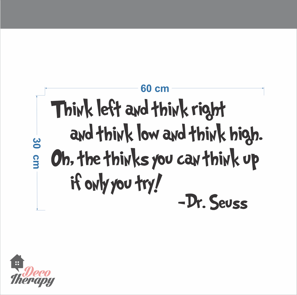 Dr Seuss Think Left Think Right Wall Sticker – Decotherapy Home Decors